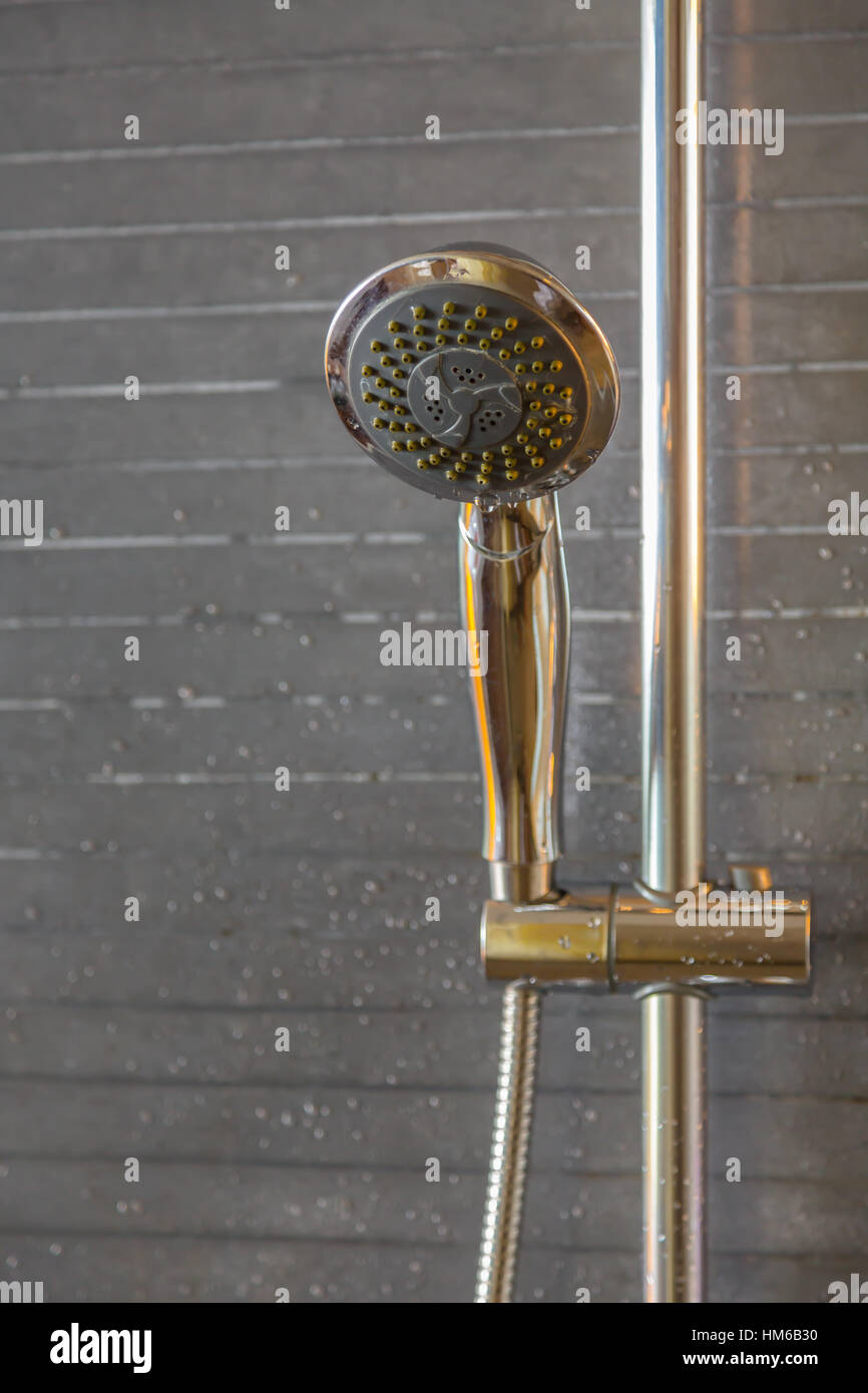 Shower while running water Stock Photo - Alamy