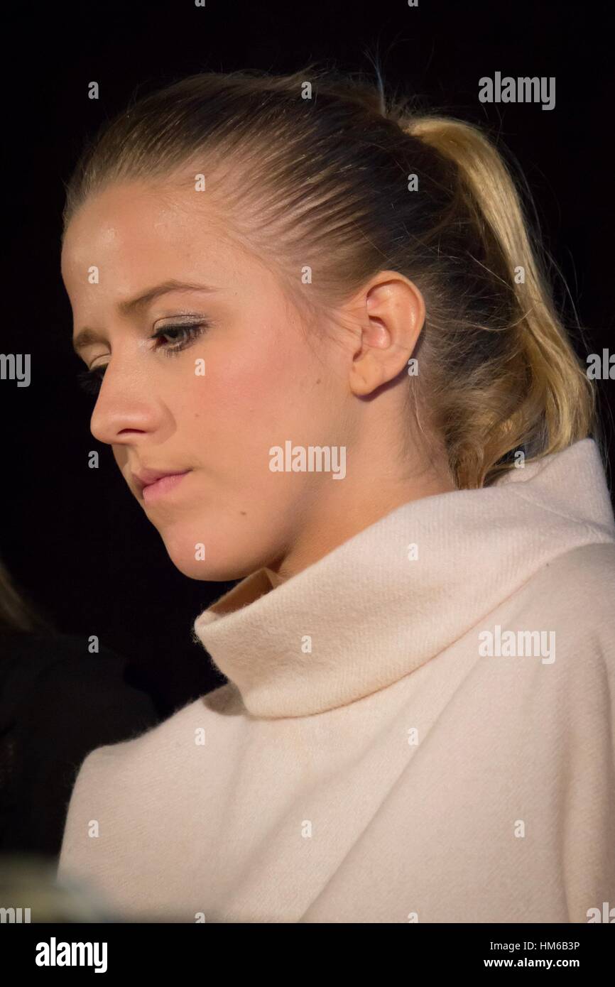 Poznan, Poland - October 19, 2013 Fashion blogger Jessica Mercedes ...