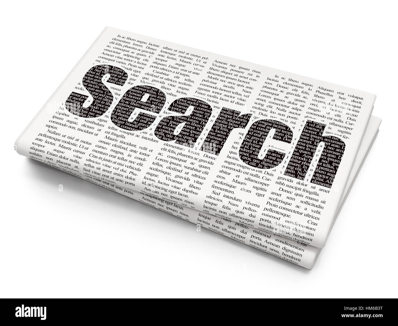 Web design concept: Pixelated black text Search on Newspaper background ...