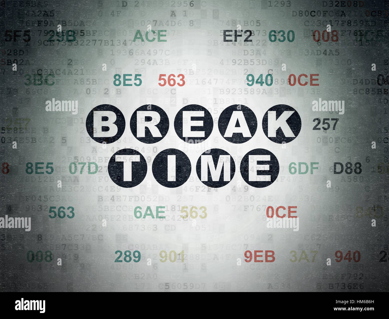 Time concept: Painted black text Break Time on Digital Data Paper ...