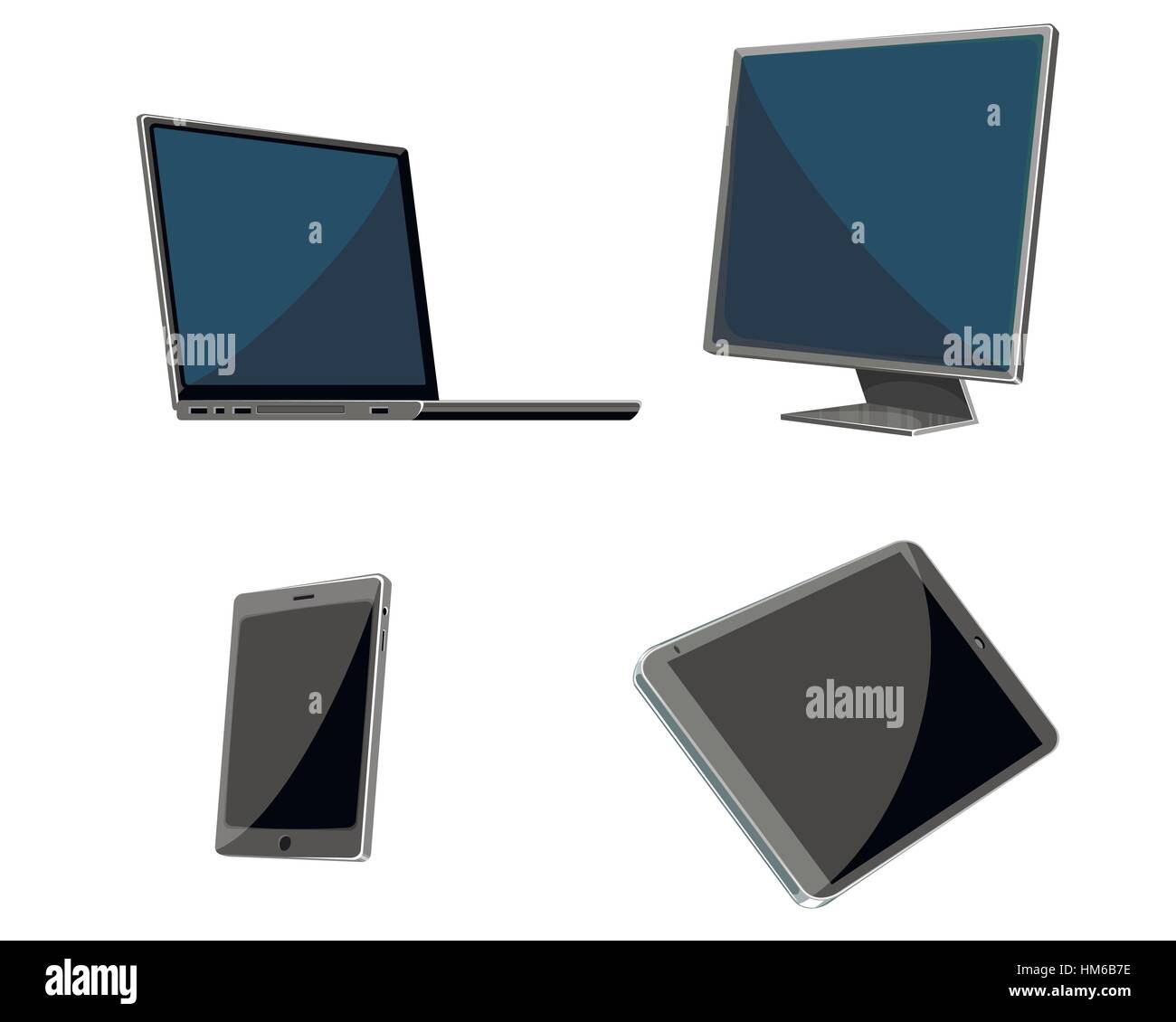 Vector illustration of a four devices set Stock Vector Image & Art - Alamy