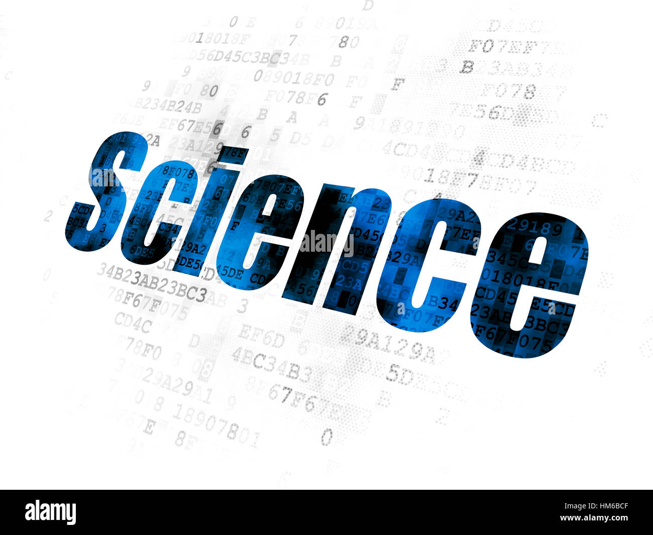 Science concept: Pixelated blue text Science on Digital background ...