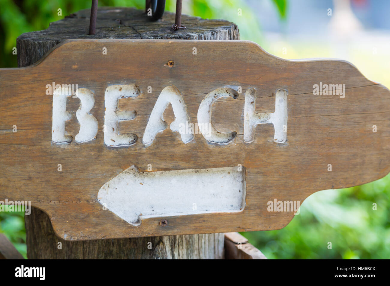 Beach Access wood Sign Stock Photo - Alamy