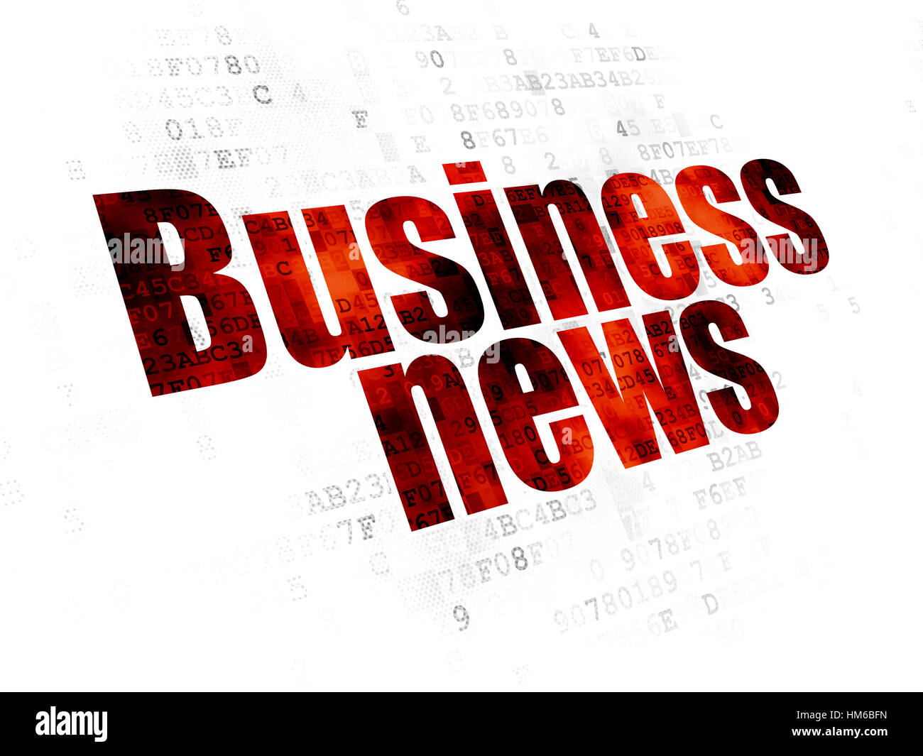 News concept: Pixelated red text Business News on Digital background ...