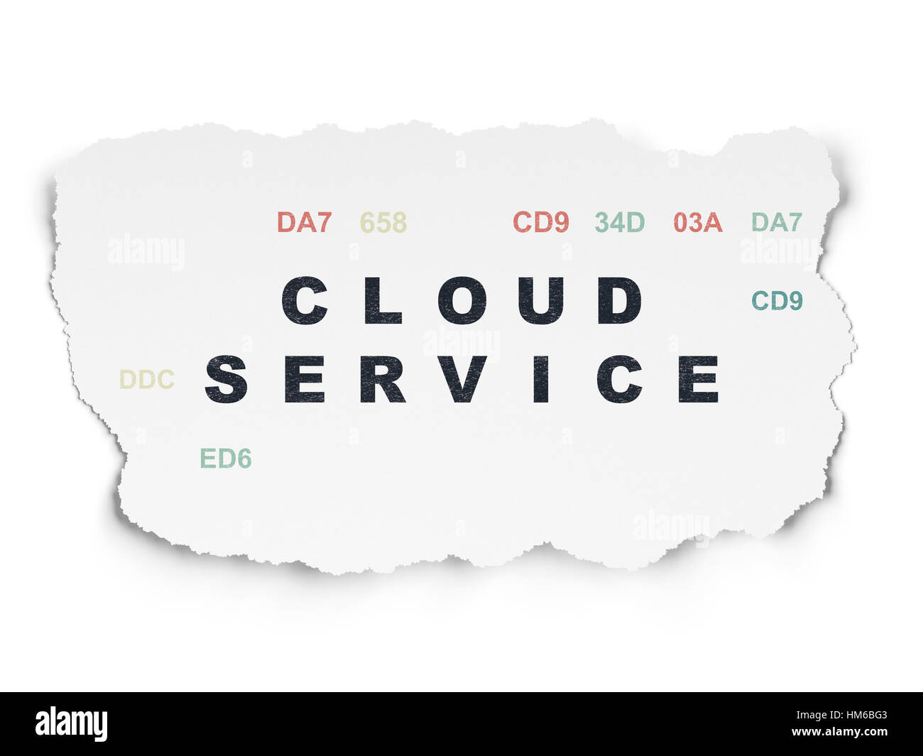 Cloud technology concept: Painted black text Cloud Service on Torn Paper background with ...