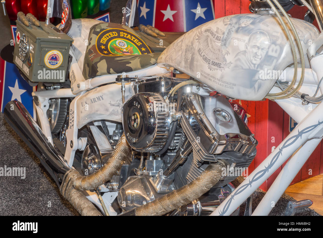 Vietnam tribute motorcycle with presidents Nixon and Johnson at SEMA ...