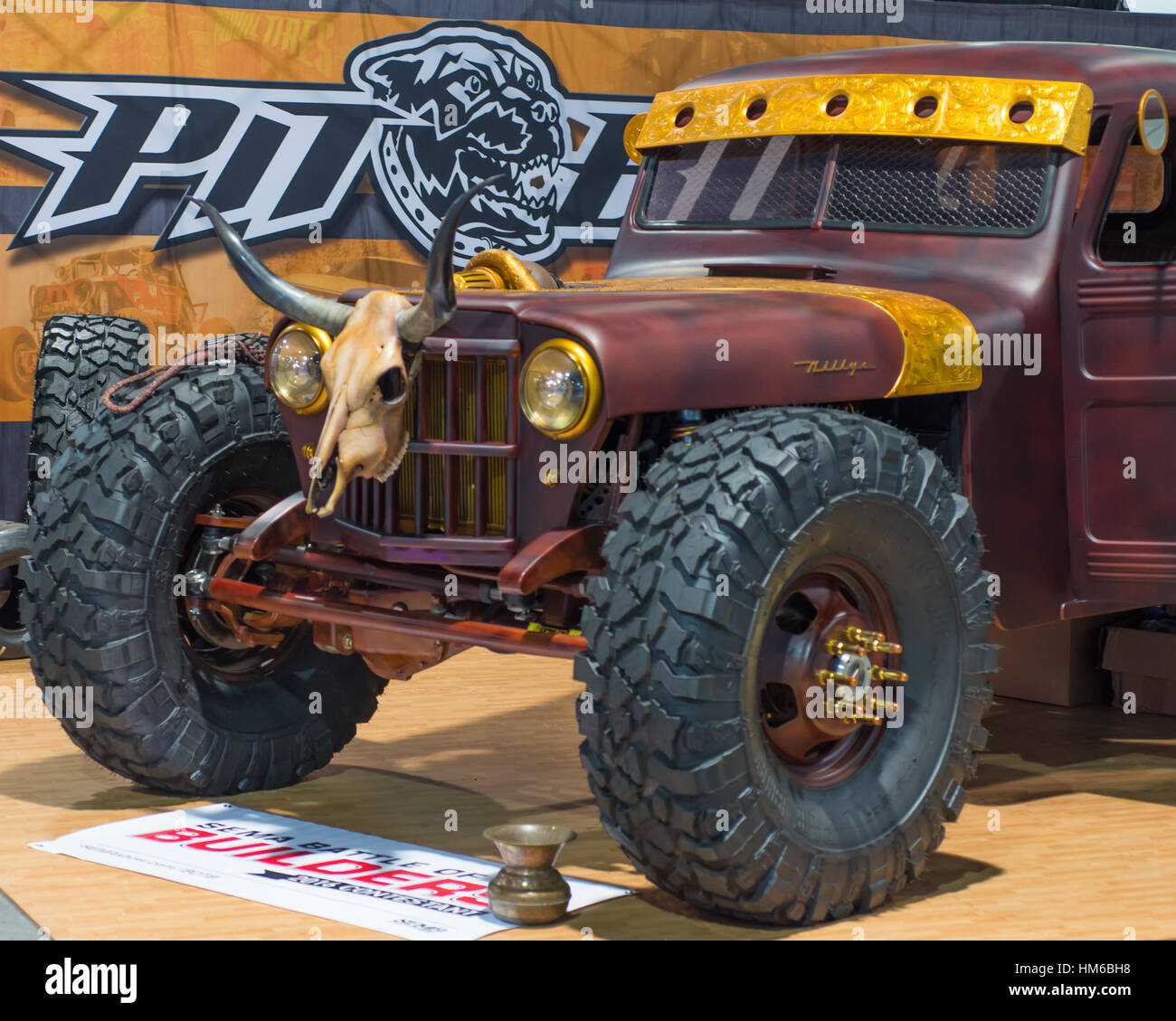 Western theme 1948 Willys pickup truck at SEMA Stock Photo - Alamy