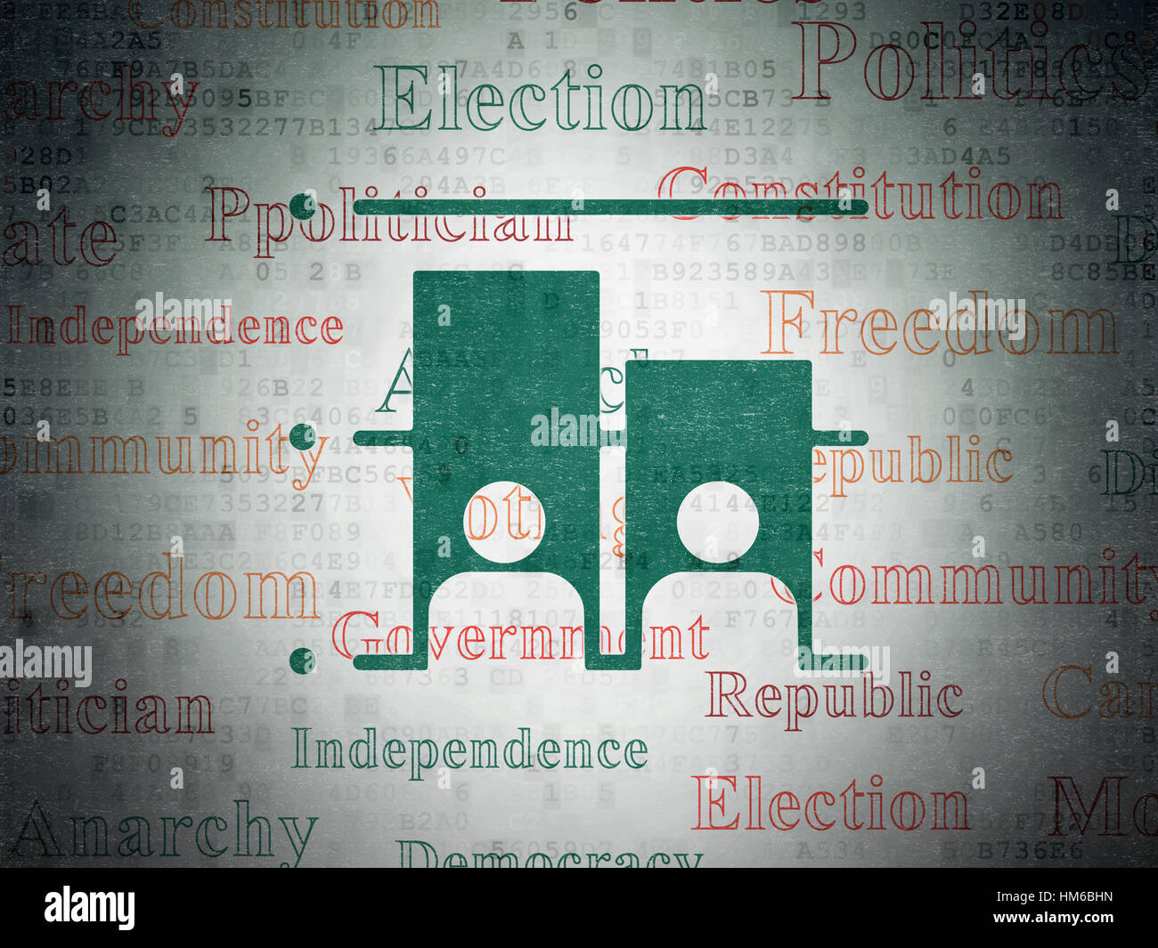 Politics concept: Painted green Election icon on Digital Data Paper ...
