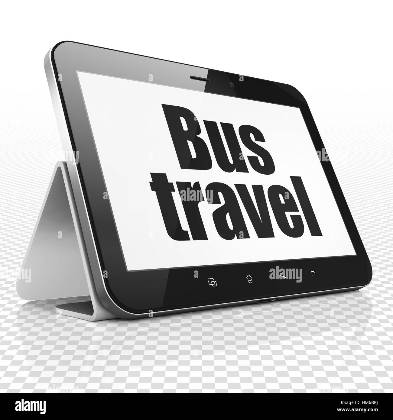 Tourism concept: Tablet Computer with black text Bus Travel on display ...