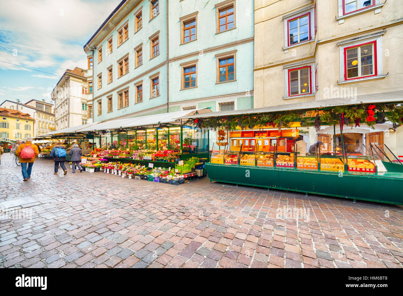 fruit and vegetable market in town in a region between Italy and ...