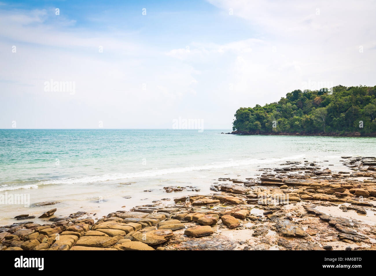 Rock and sea ( HDR processing effect Stock Photo - Alamy