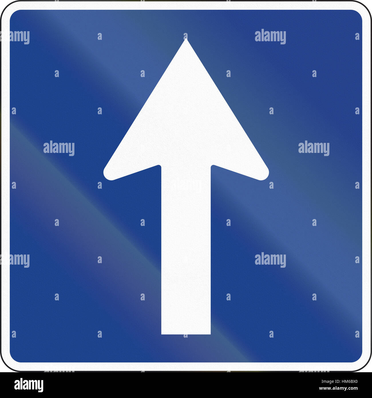 Road sign used in Spain - One-way road Stock Photo - Alamy