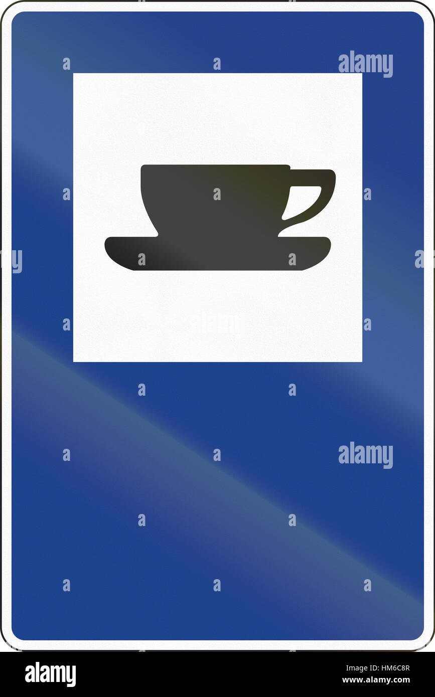 Road sign used in Spain - coffee shop Stock Photo - Alamy