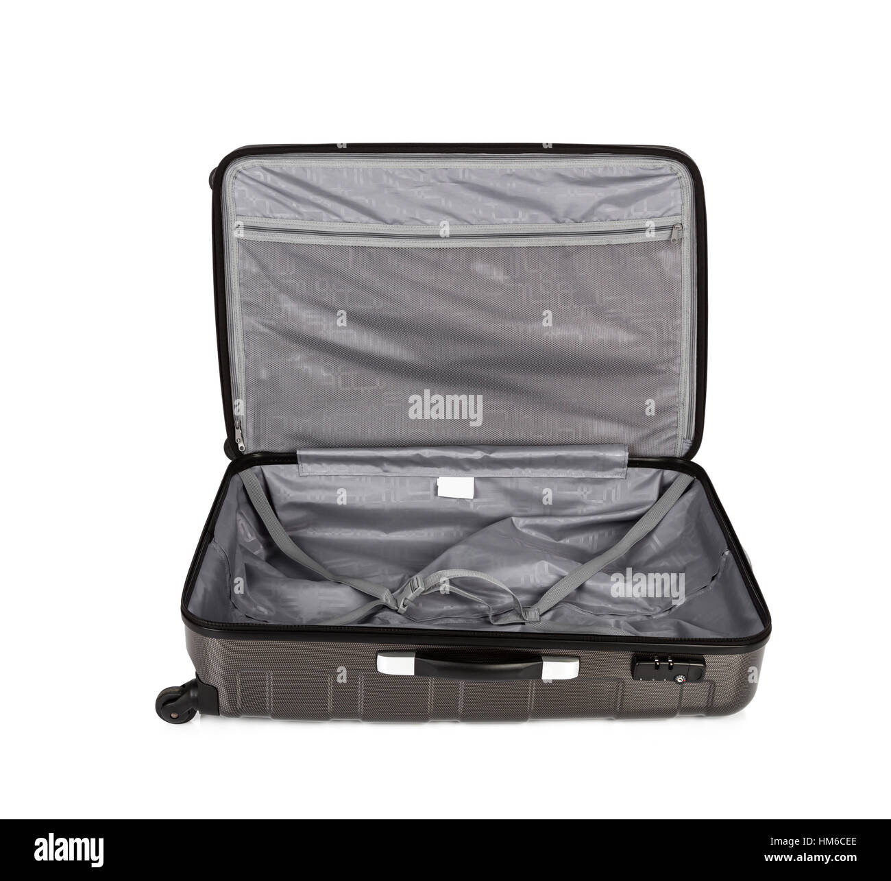 Open Suitcase isolated on white background Stock Photo - Alamy