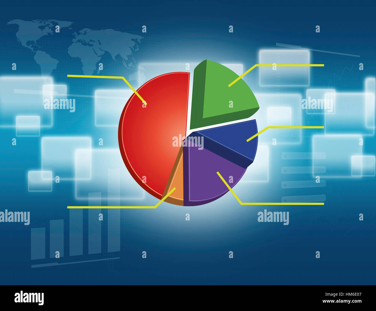 Financial diagram with pie chart Stock Photo - Alamy