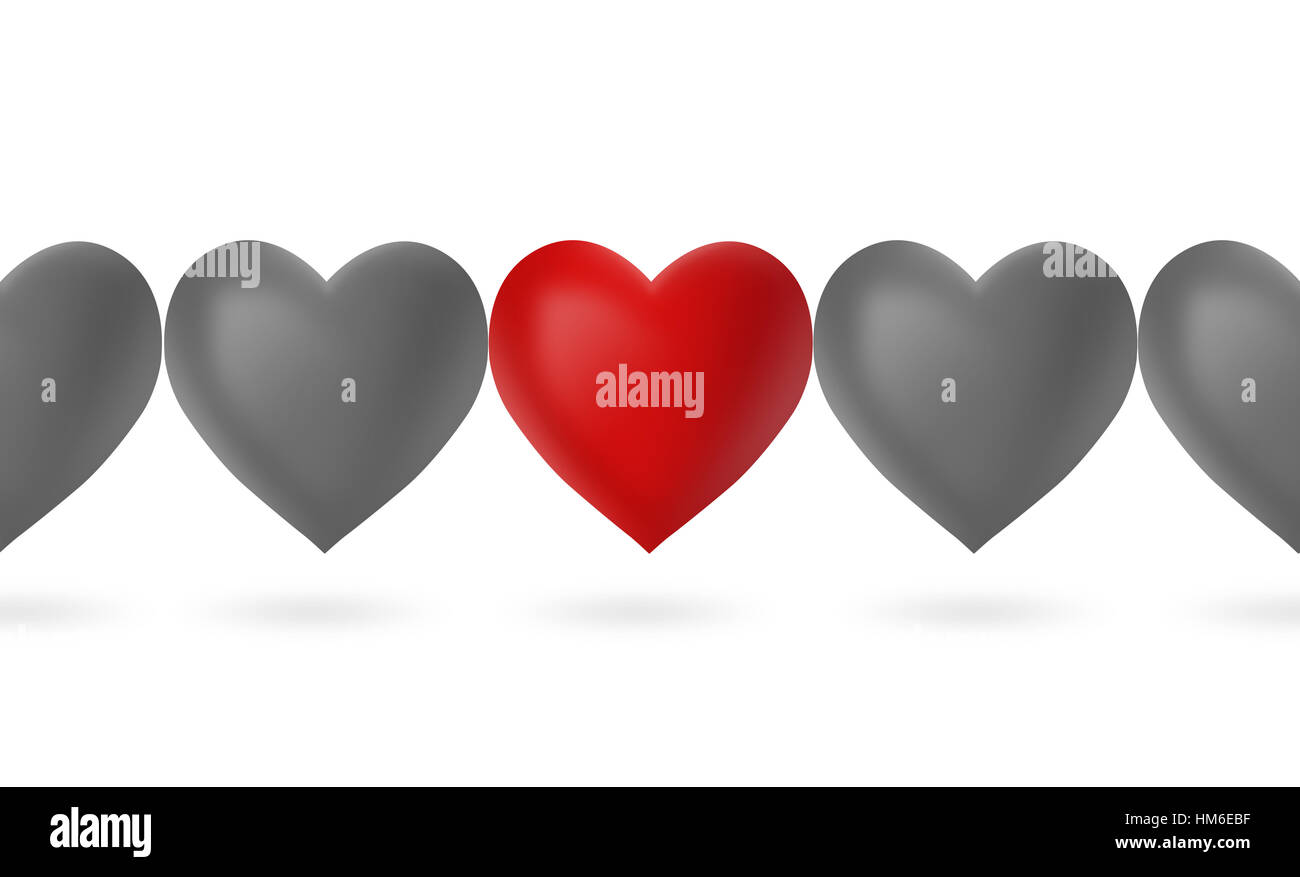 Set of Red Hearts Stock Photo - Alamy