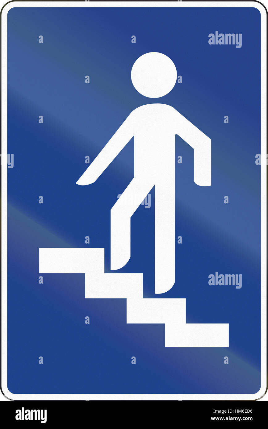 Road sign used in Spain - Pedestrian overpass Stock Photo - Alamy