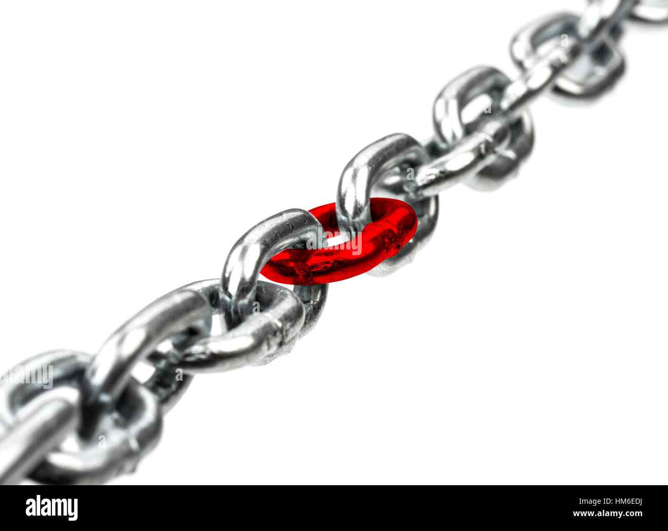 Steel chain with red chain center isolated on white bacground Stock ...