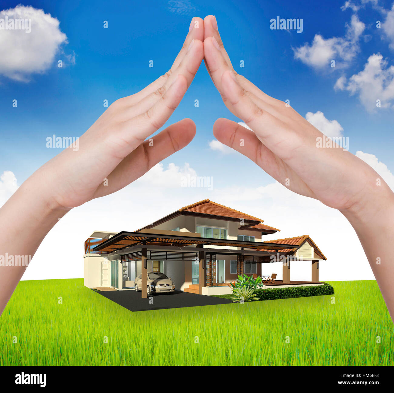 The house under hand Stock Photo - Alamy