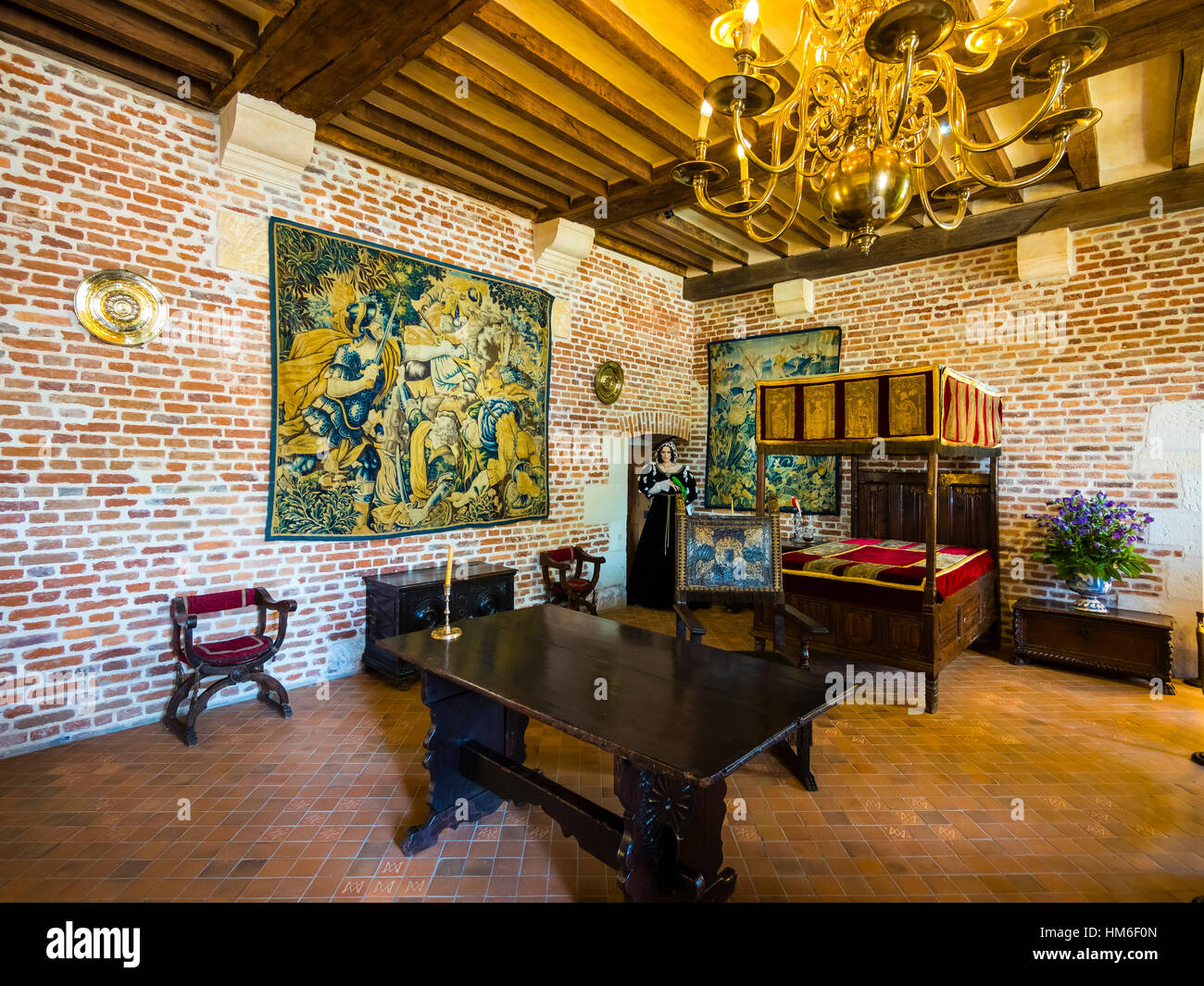 Living room, Leonardo da Vinci Museum, Château du Clos Lucé, Amboise ...
