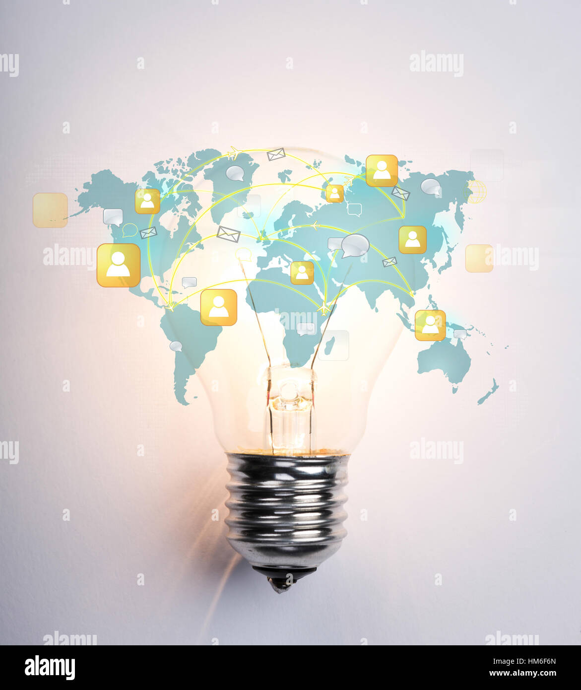 Light bulb map earth hi-res stock photography and images - Alamy