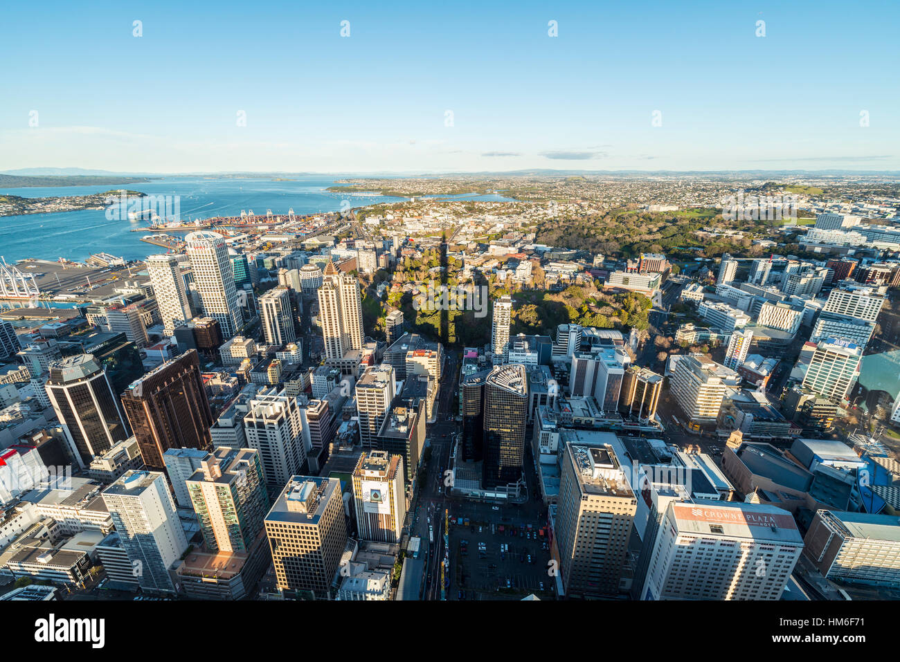 View from the observation deck of the Sky Tower, skyline with ...