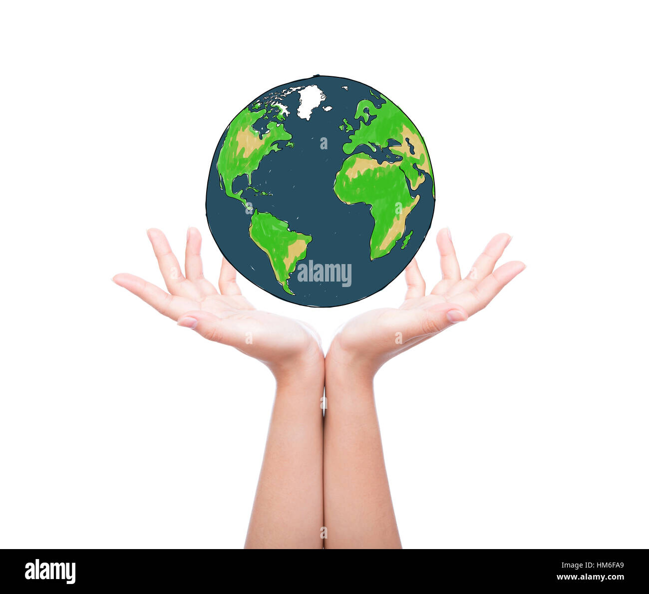 Hands with earth Stock Photo - Alamy