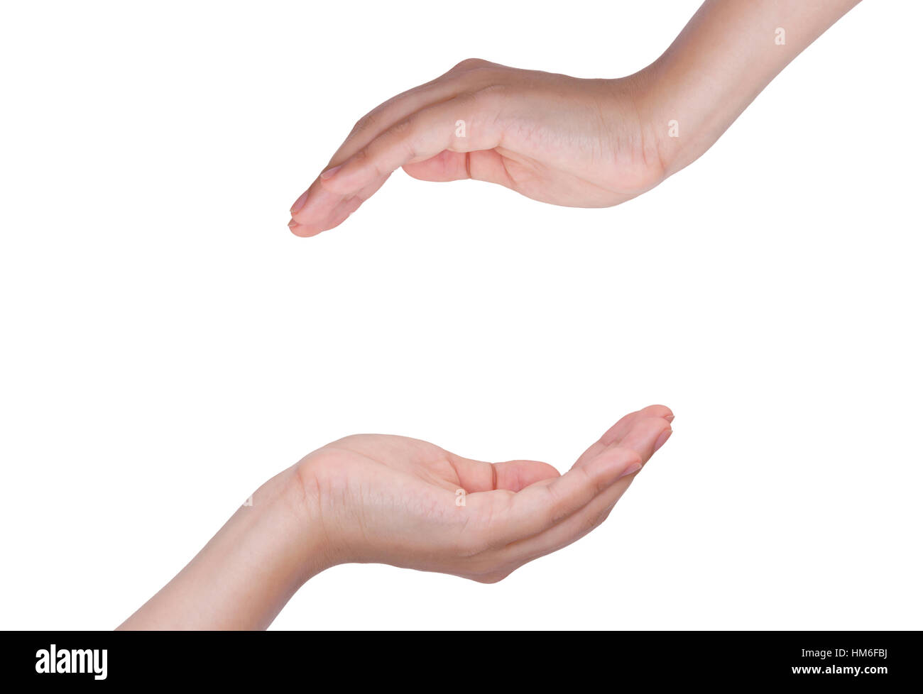 Two hands isolated on white background Stock Photo - Alamy