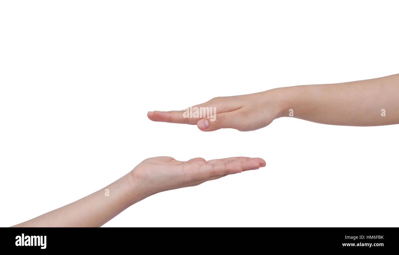 Two hands isolated on white background Stock Photo - Alamy