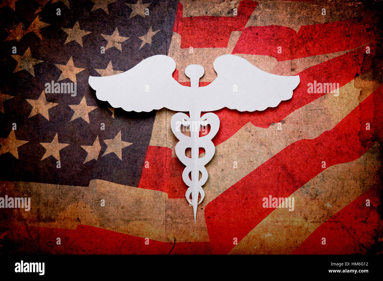 Caduceus american flag hi-res stock photography and images - Alamy