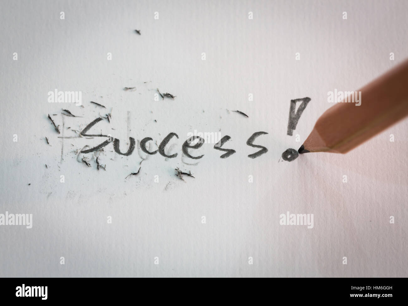 The word failure is erased and change to word success Stock Photo - Alamy