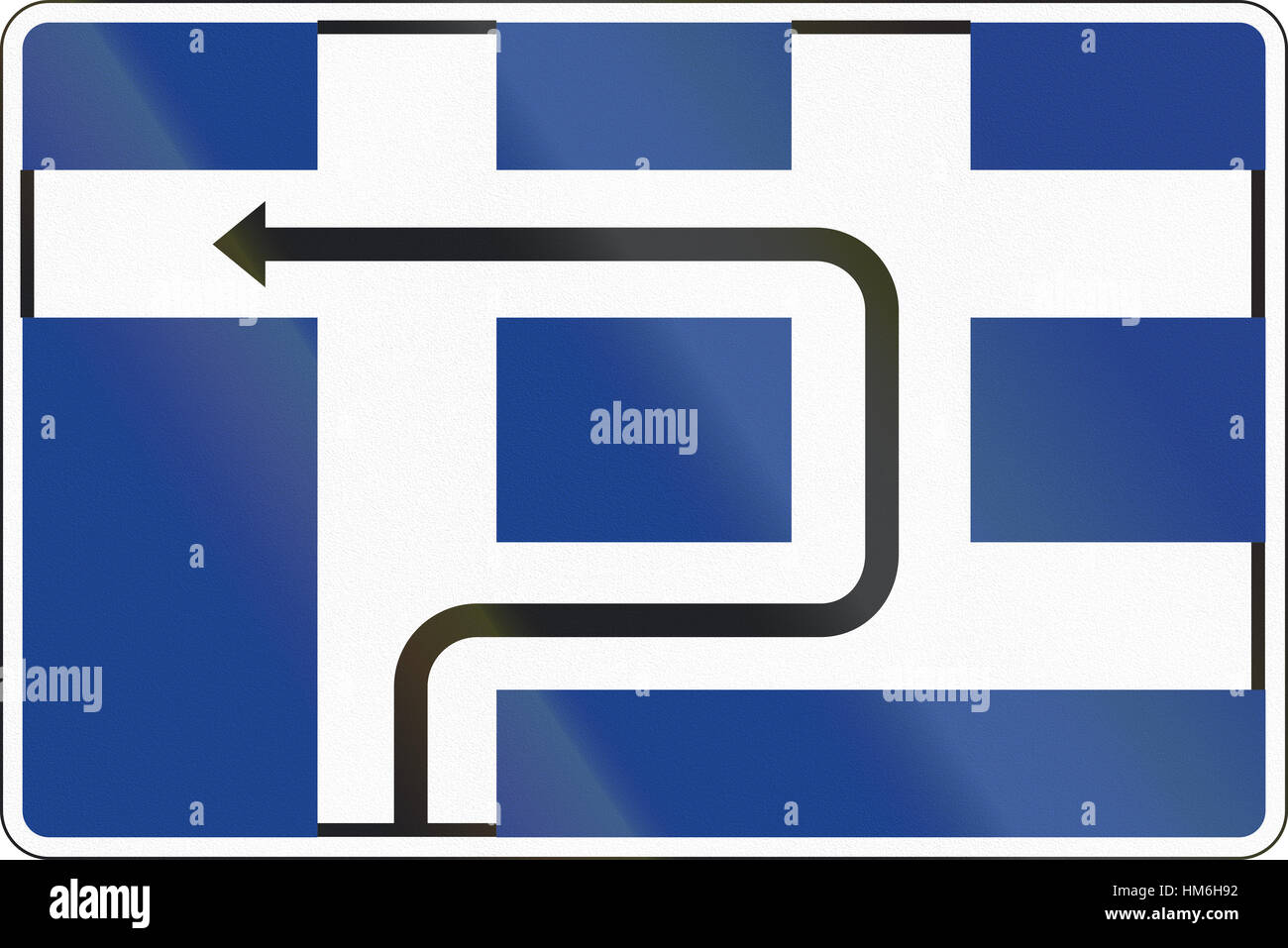 Road sign used in Spain - Left turn route Stock Photo - Alamy