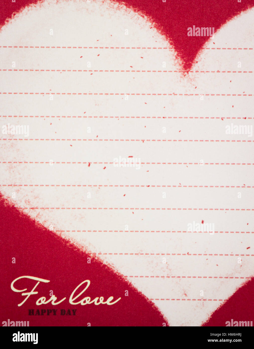 Vintage valentine's note paper heart Stock Photo - Alamy