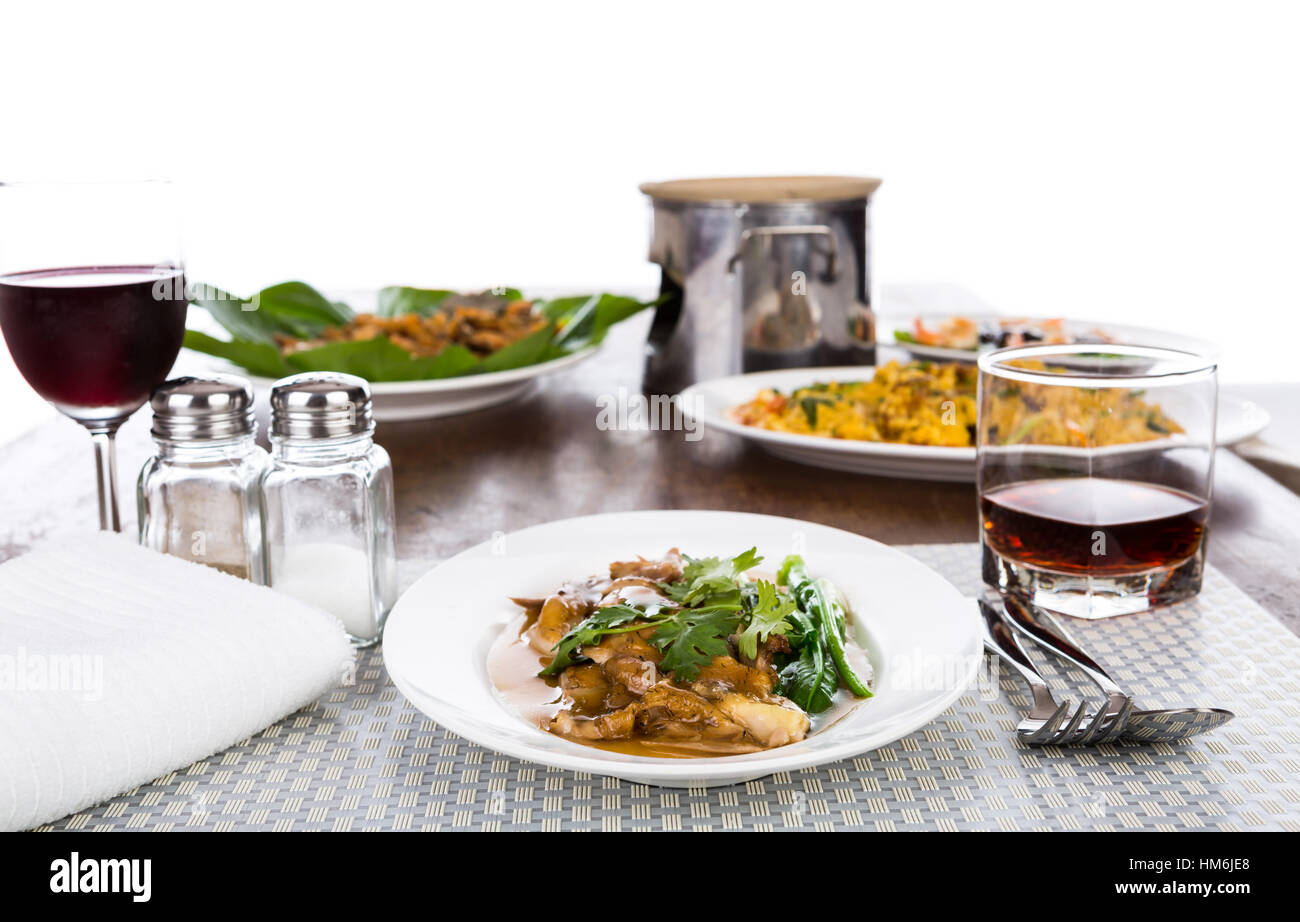 Table with food Stock Photo - Alamy