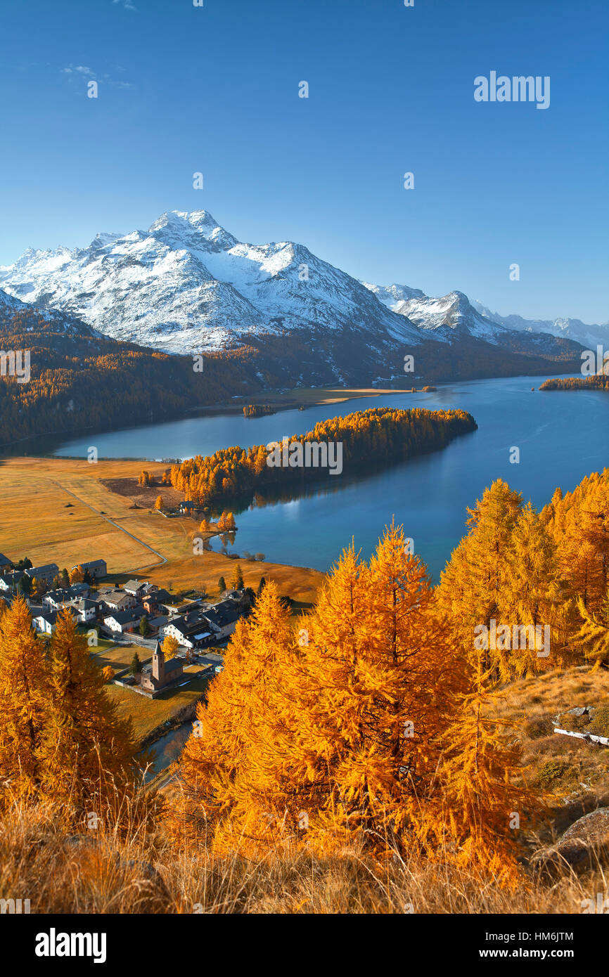 Switzerland, Grisons, Lake Sils and Sils-Baseglia Stock Photo - Alamy