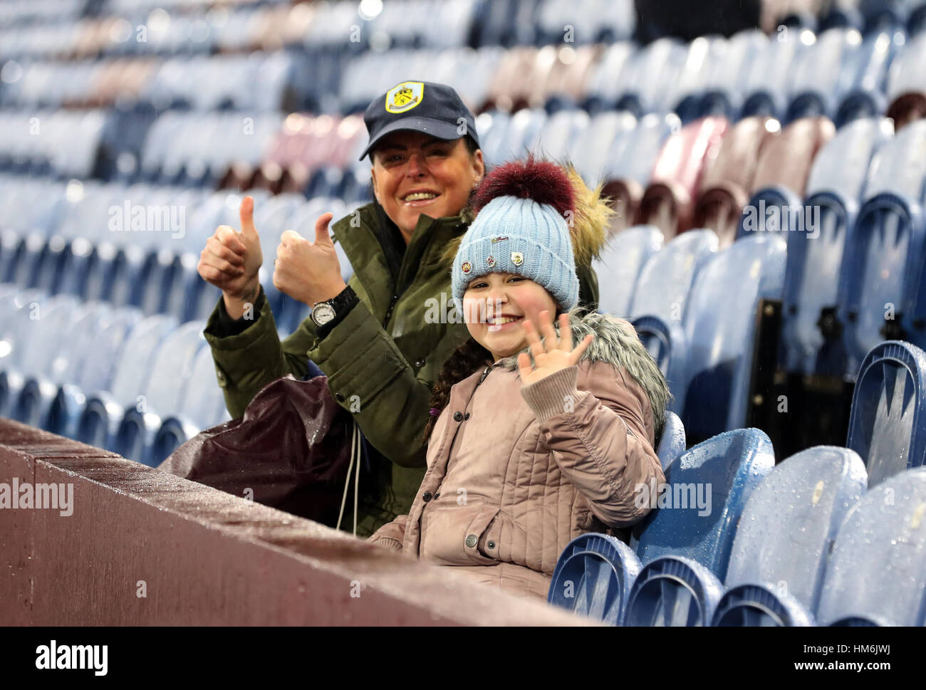 Burnley fans in the stands before the Premier League match at Turf Moor ...