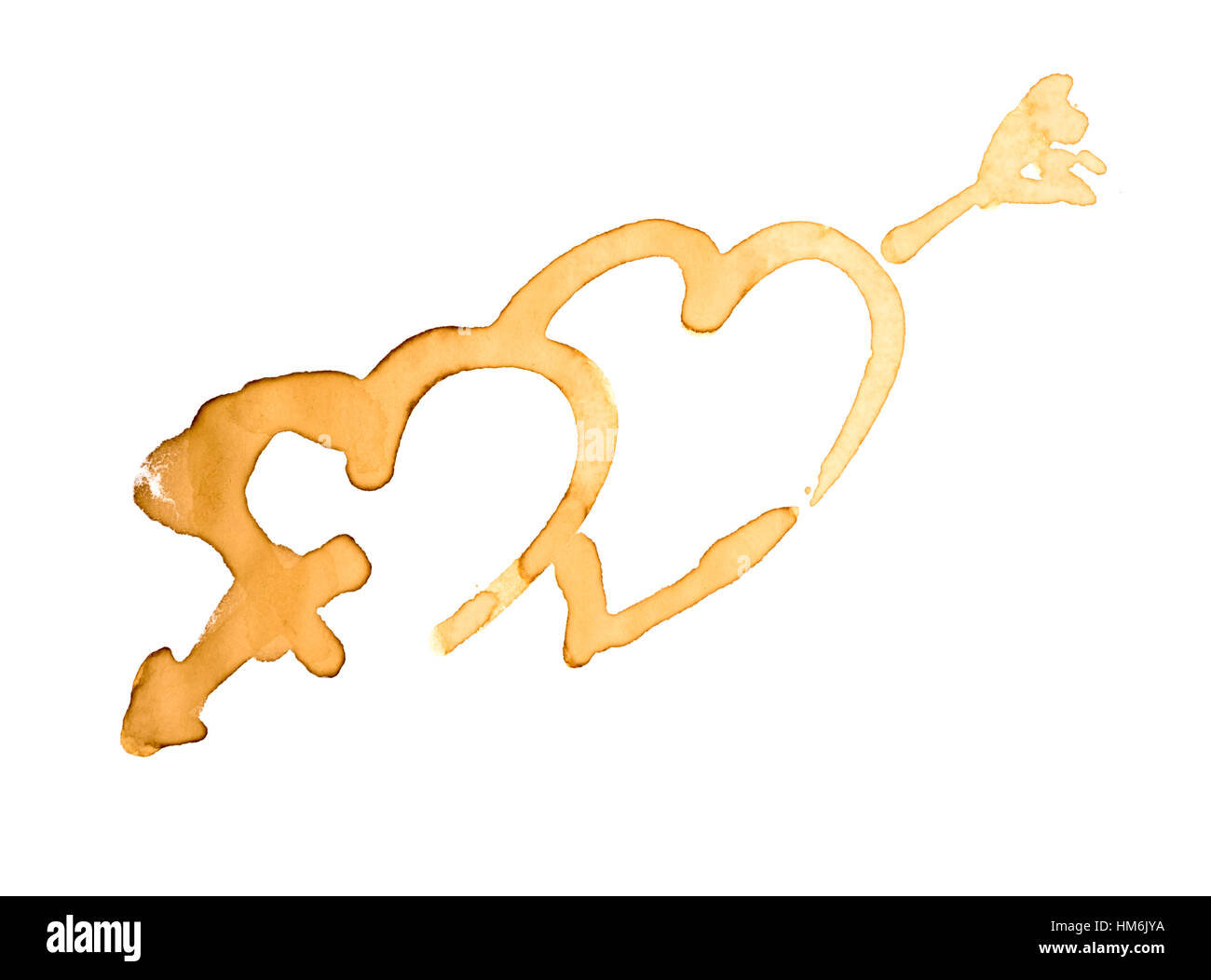 coffee stains " heart shape " isolated on white background Stock Photo ...