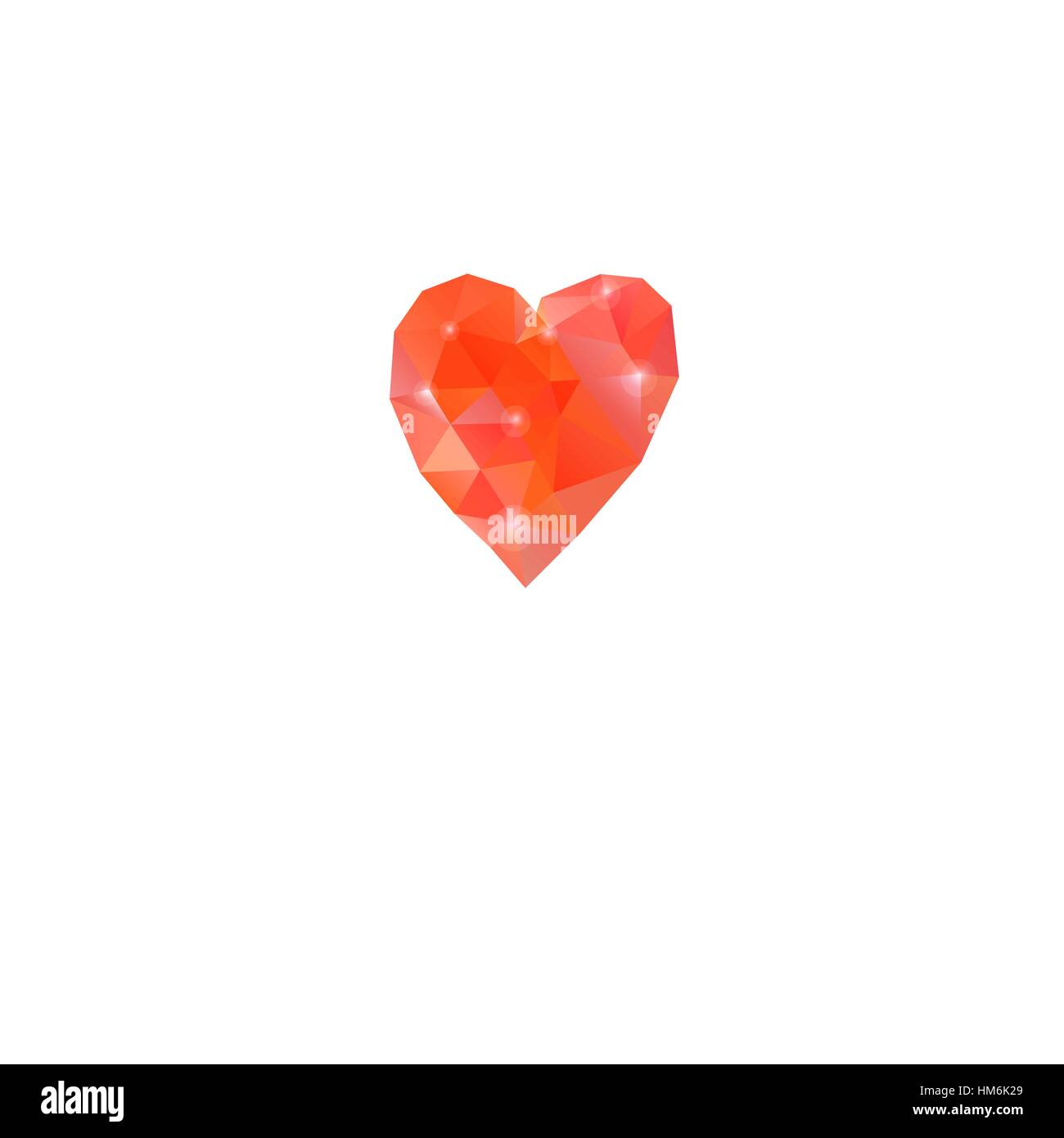 Vector Bright red heart on a white background Stock Vector Image & Art ...