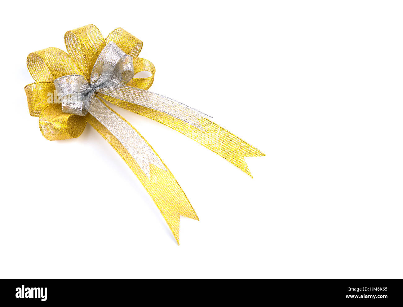 Shiny gold ribbon on white background with copy space Stock Photo - Alamy