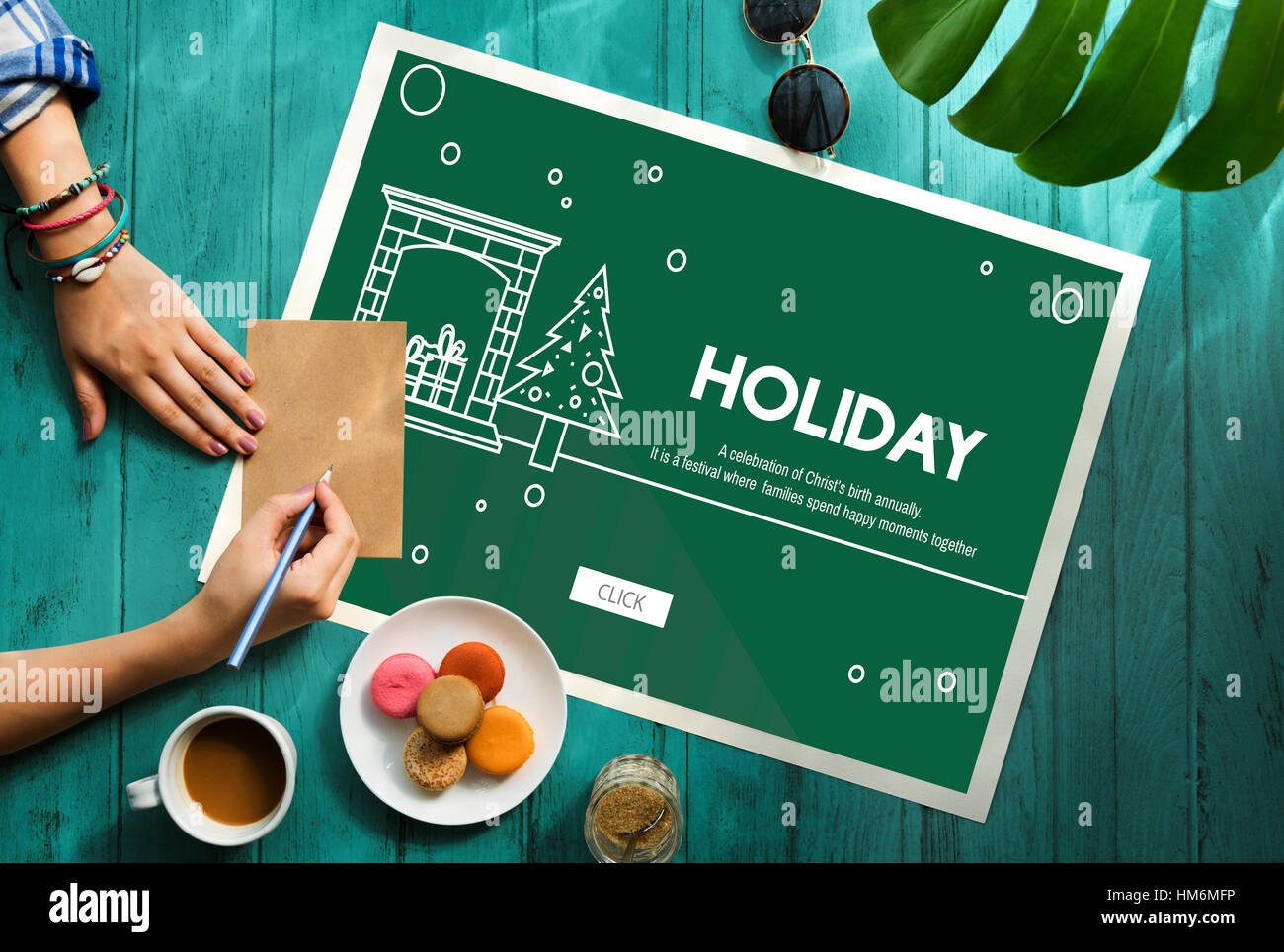 Happy Holiday Break Celebrate Party Enjoyment Concept Stock Photo - Alamy