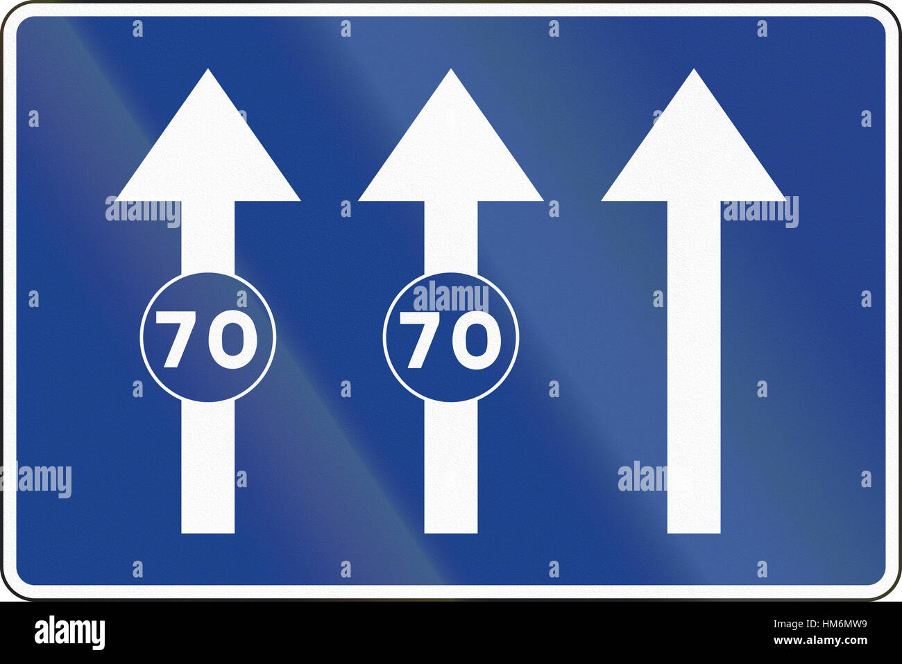 Road sign used in Spain - Lanes for traffic based on the posted speed ...