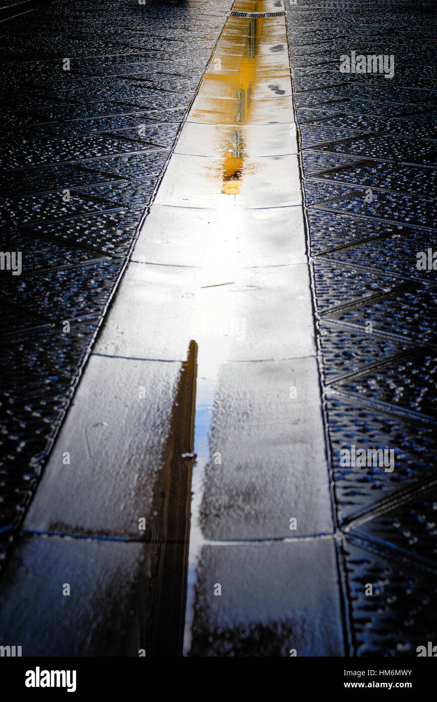 Wet pavement - After rain reflections series - Vertical book cover ...