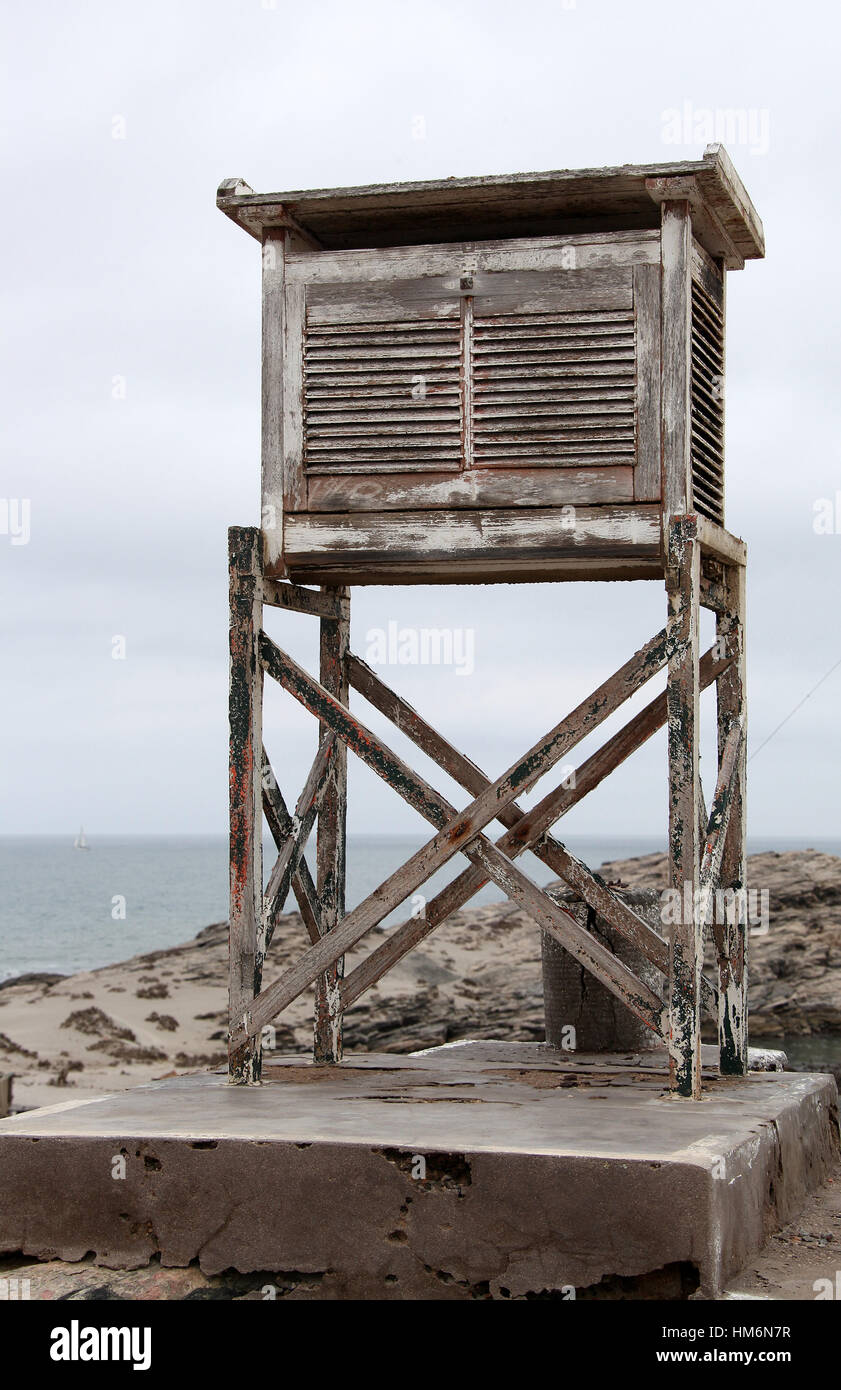 Old Weather station at Diaz Point Lighthouse in Luderitz Stock Photo ...