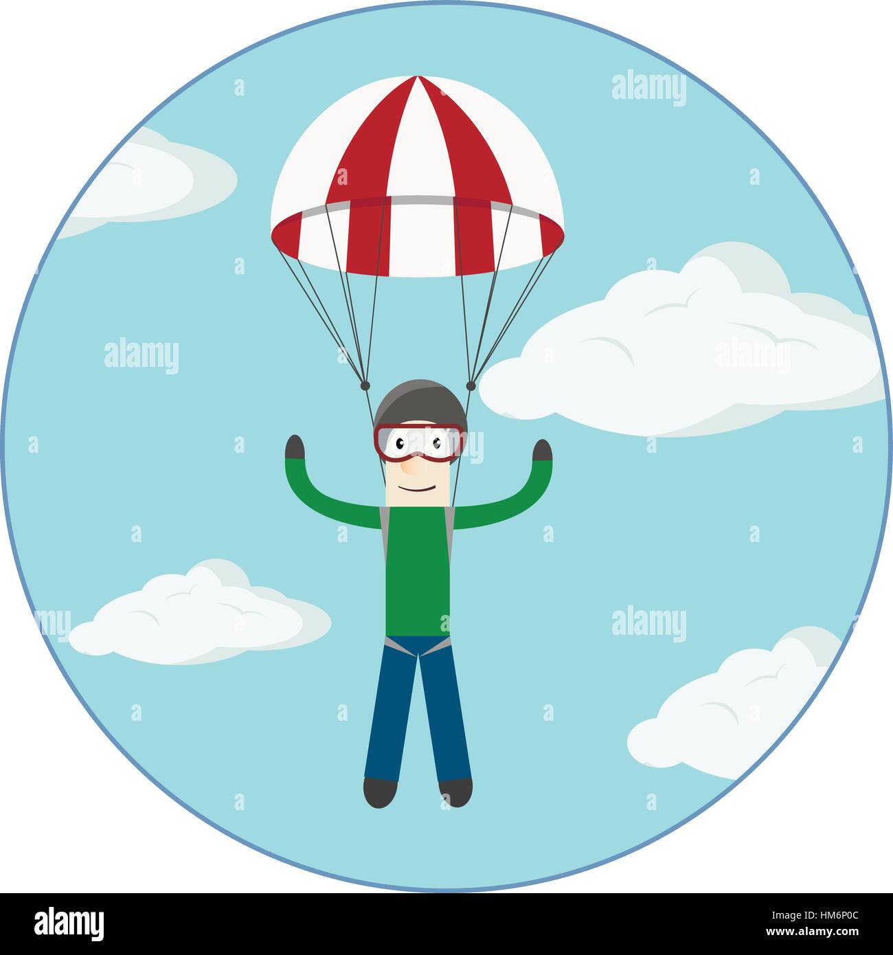 Man parachute extreme sport vector illustration Stock Vector Image ...