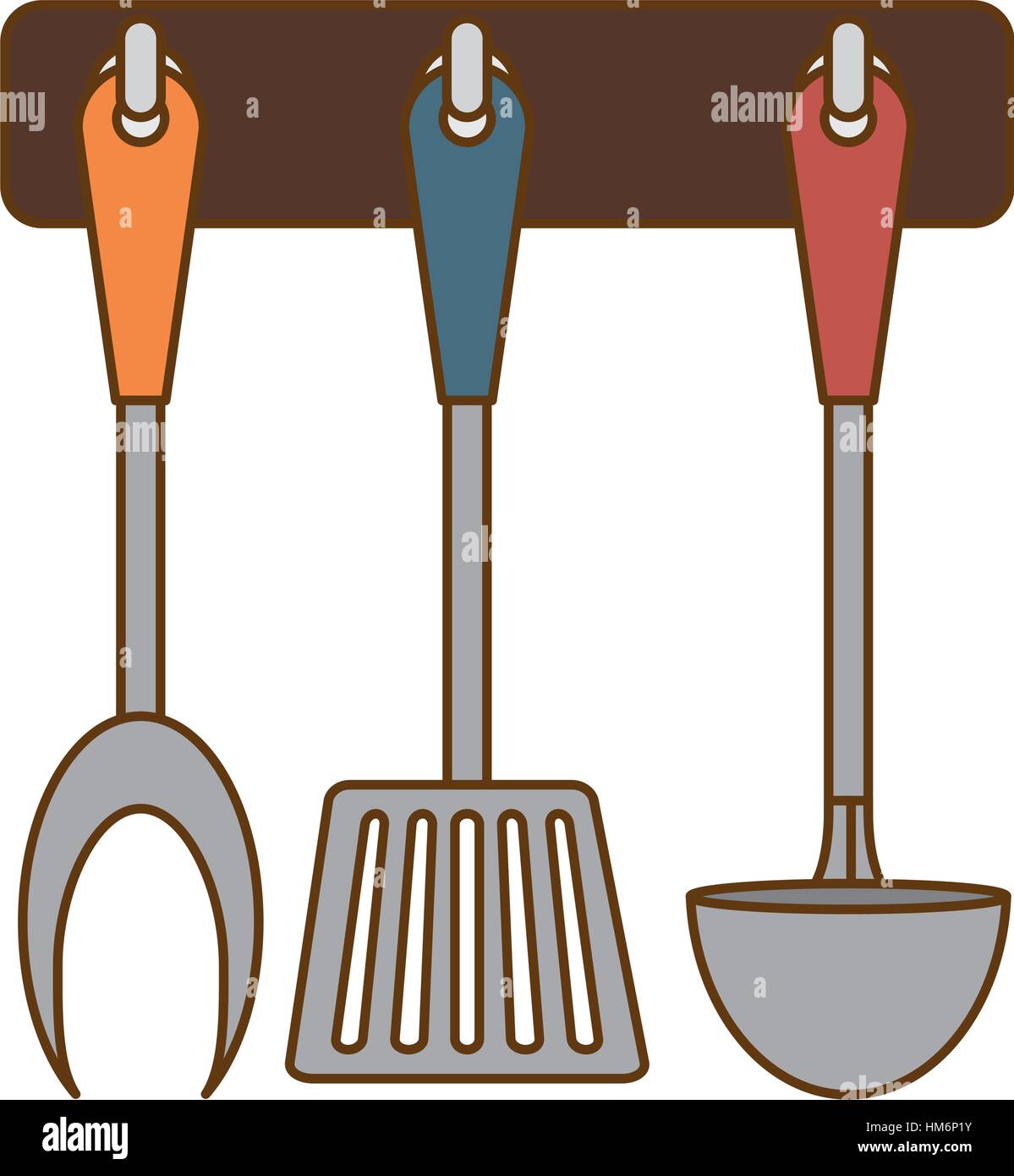 color rack utensils kitchen icon image, vector illustration Stock ...