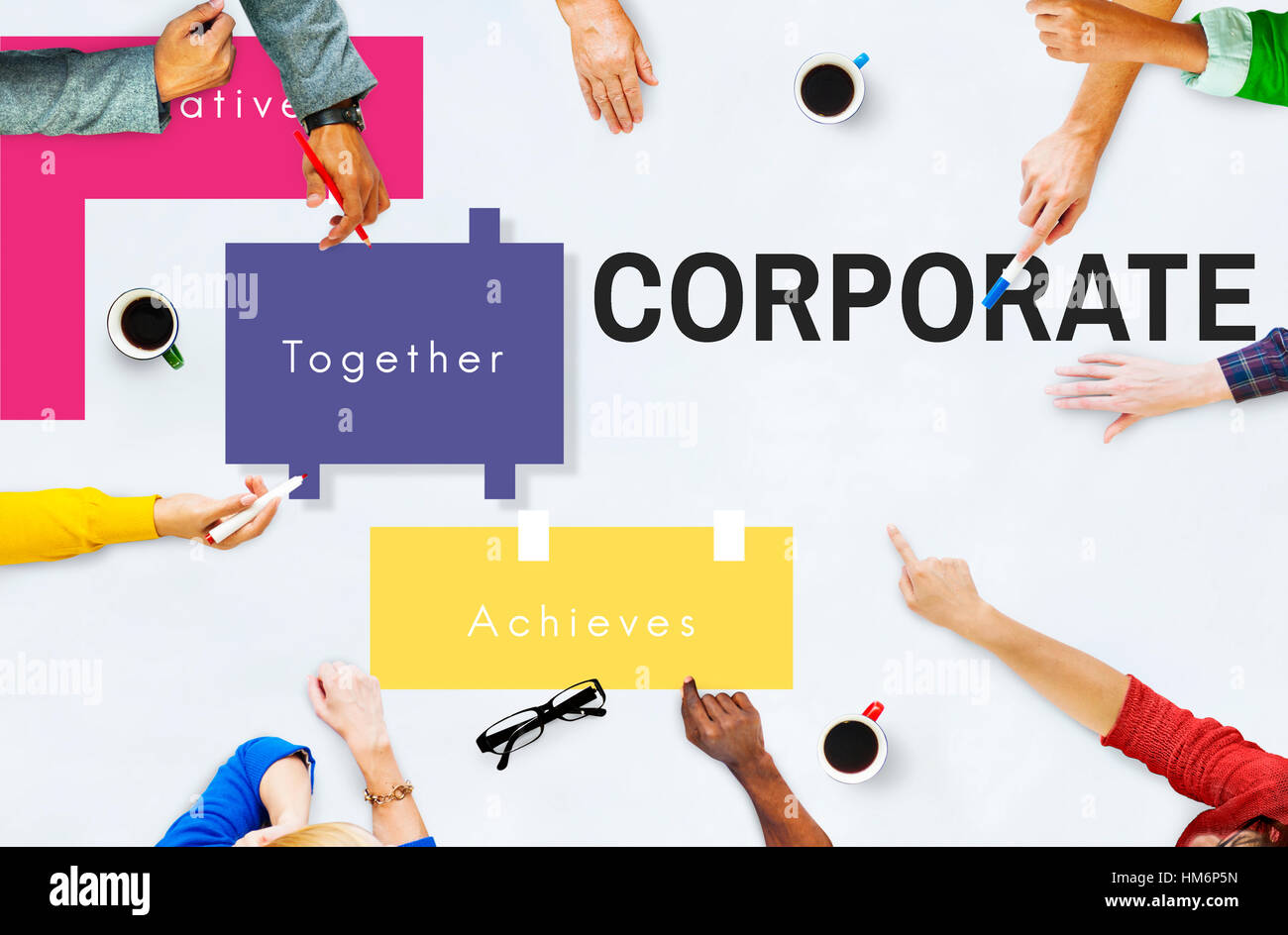 Achievement Teamwork Creative Together Collaboration Graphic Concept ...