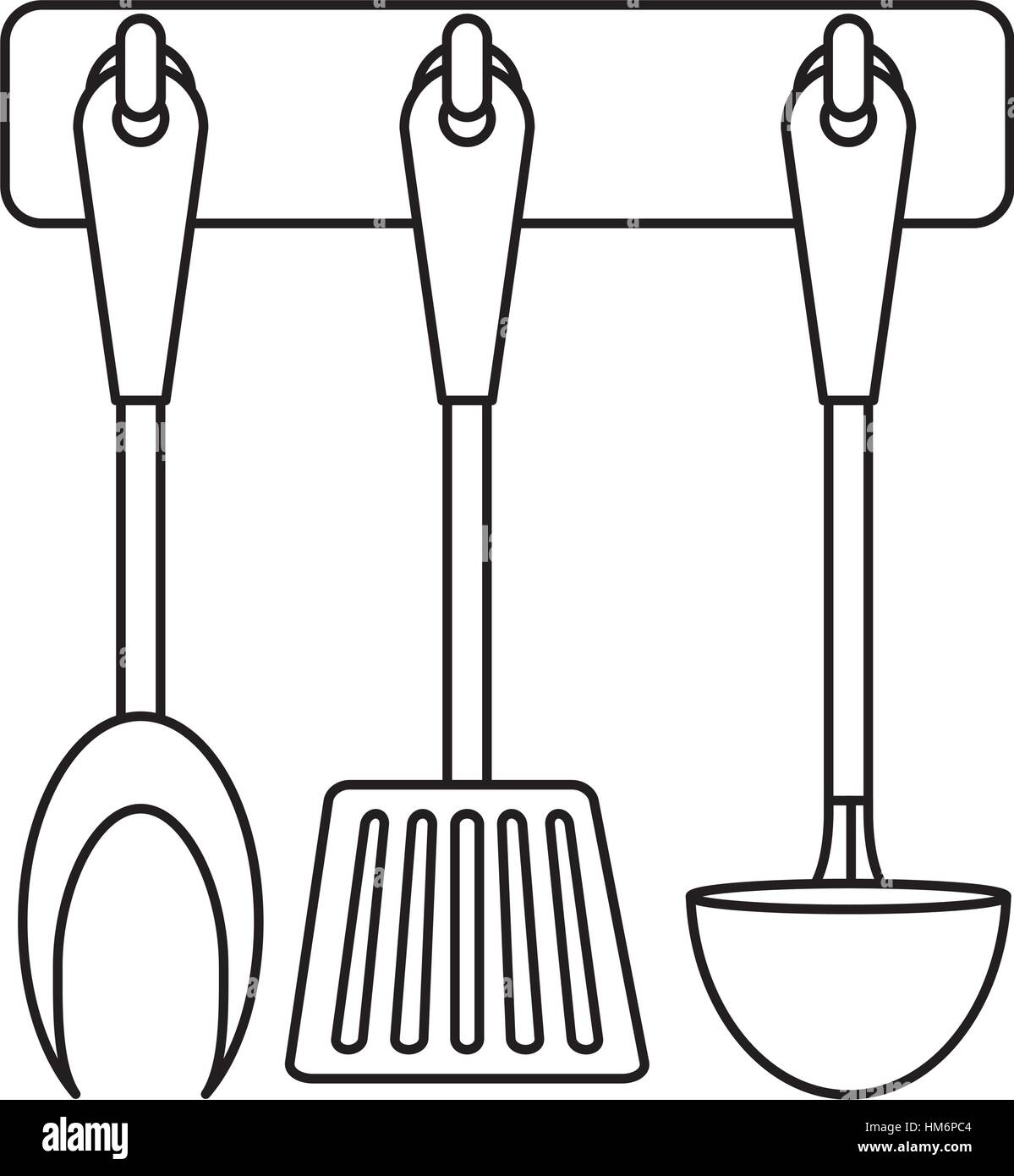 Kitchen utensils detail Stock Vector Images - Alamy