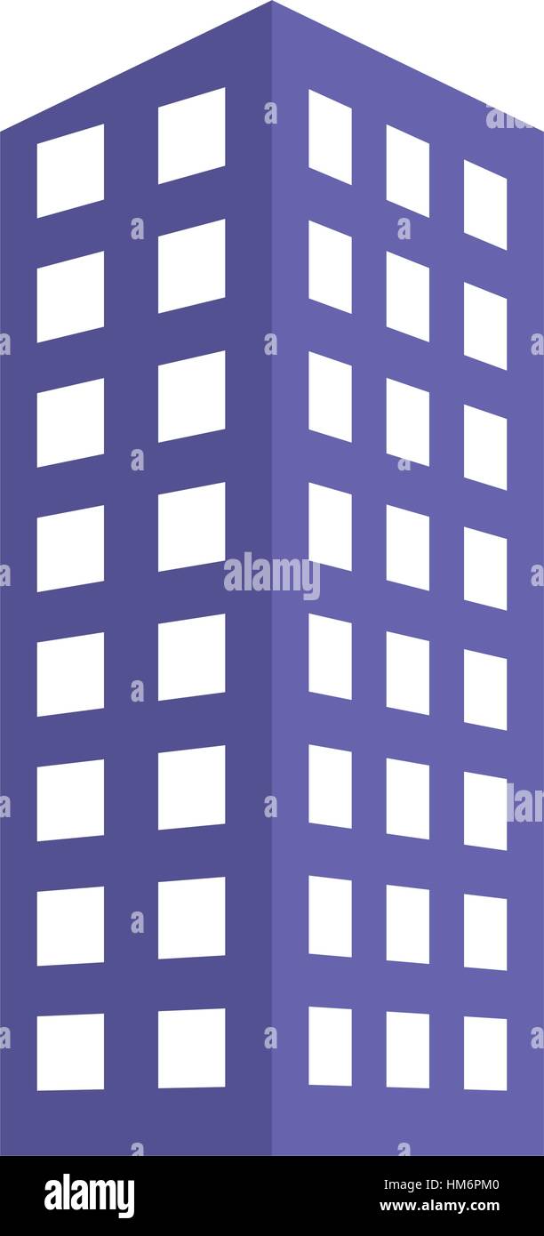 Blue city building line sticker icon, vector illustration Stock Vector ...