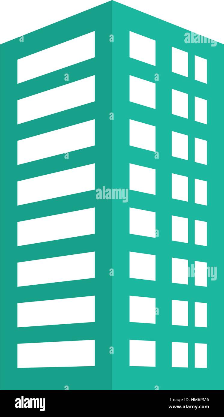 Green building line sticker image icon, vector illustration Stock ...