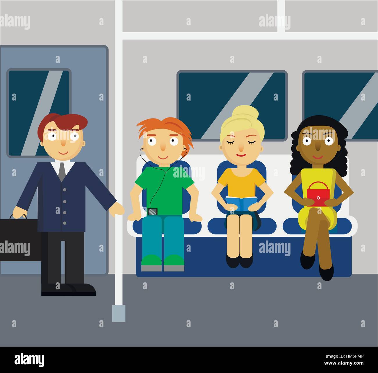 Subway scene with crowd Stock Vector Image & Art - Alamy